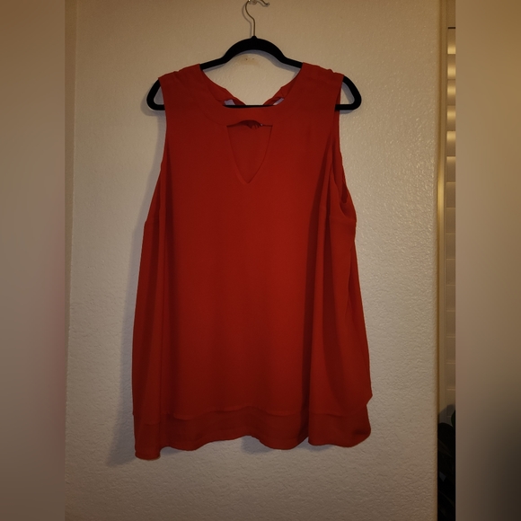 torrid | Tops | Torrid Orange Tie Neck Chiffon Blouse Size 2 | Poshmark